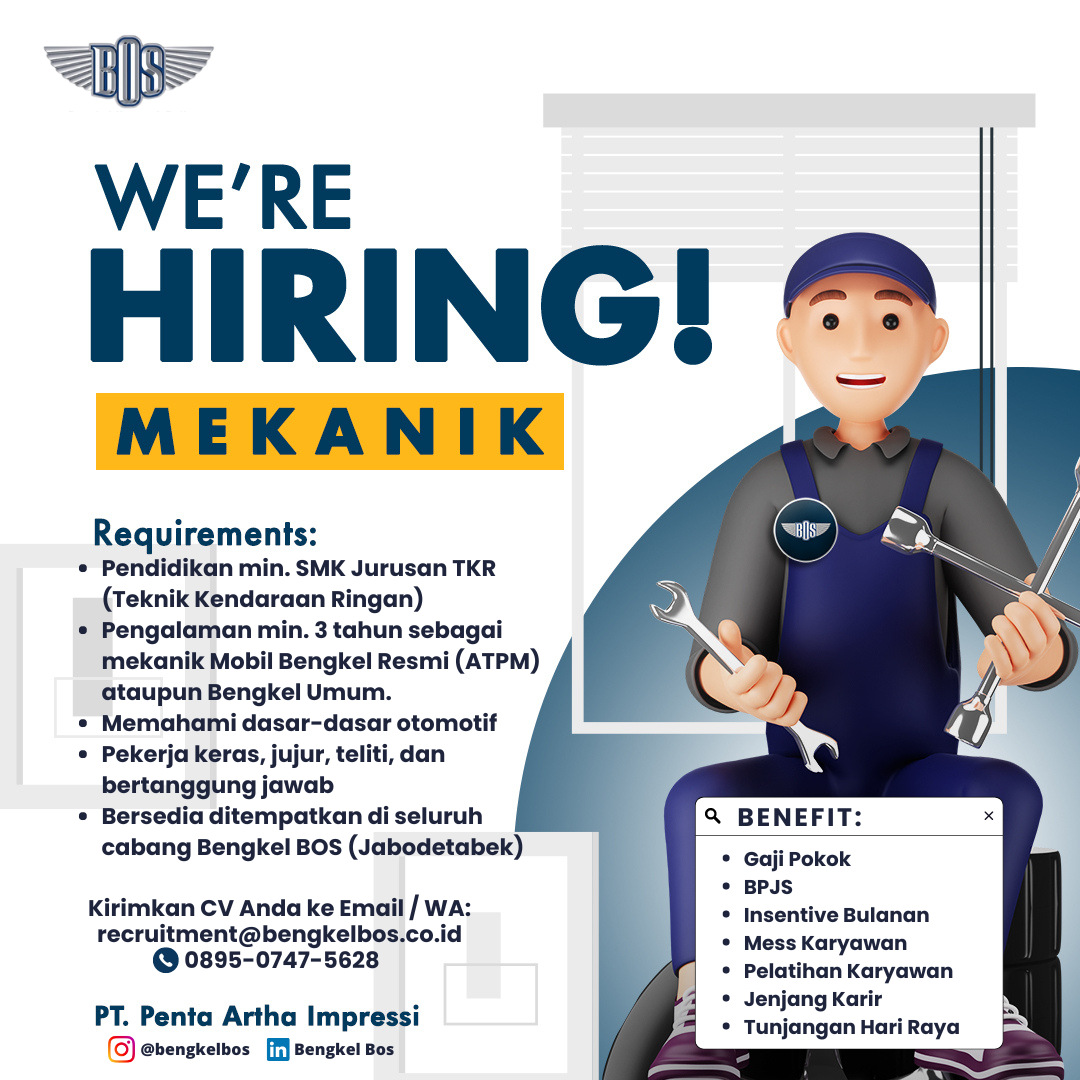 Mekanik Mobil - Bengkel BOS | Bengkel Mobil Jabodetabek dan Yogyakarta